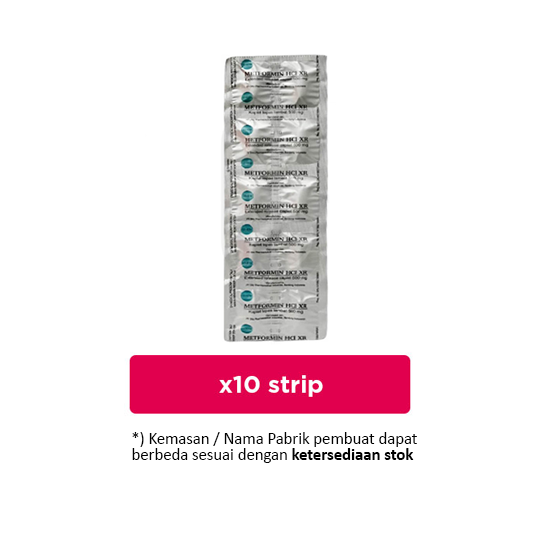 Metformin XR (Extended Release) 500 mg 10 Strip (10 Tablet/Strip) - Ob ...